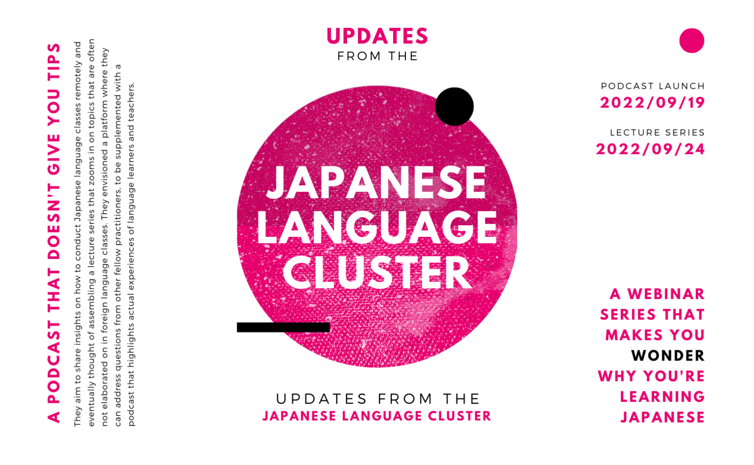 Updates from the Japanese Language Cluster - Department of Linguistics ...