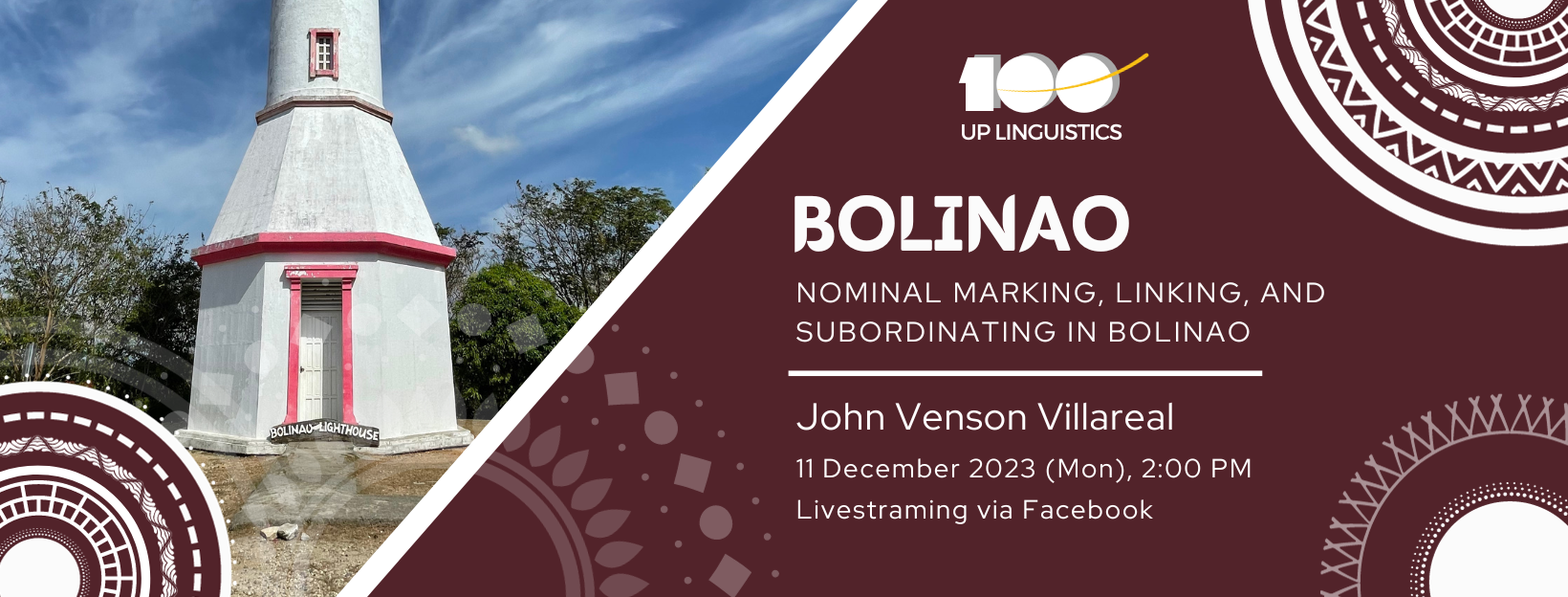 Bolinao | Philippine Indigenous Languages Lecture Series - Department ...