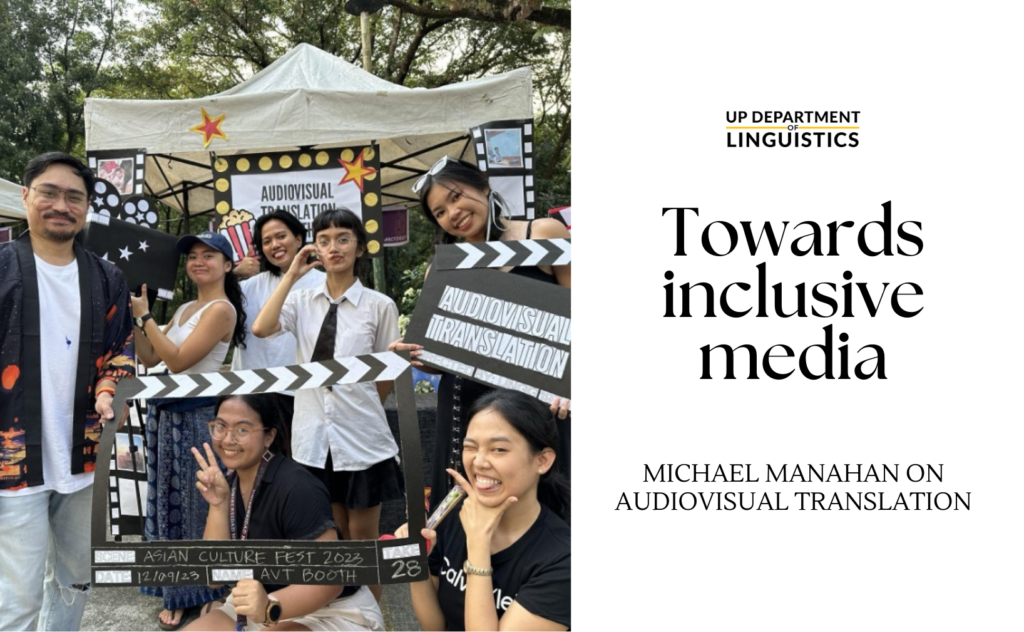 Michael Manahan on audiovisual translation - Department of Linguistics ...