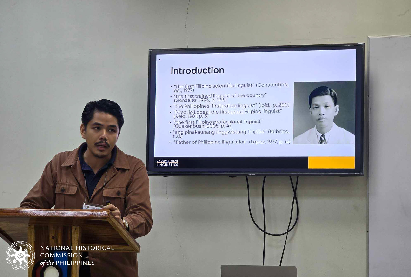 Santiago presents on Cecilio Lopez at history conference - Department ...