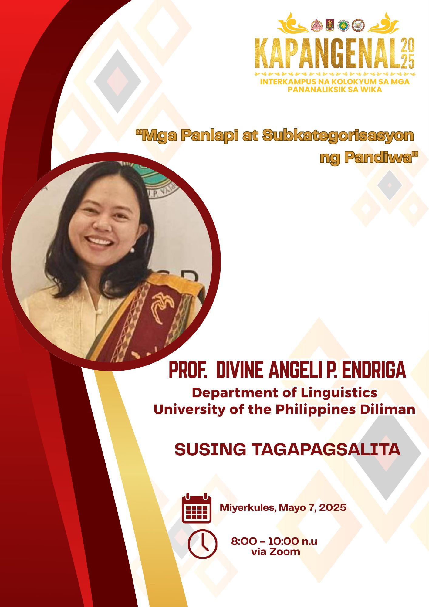 Endriga speaks at MSU colloquium on language studies - Department of Linguistics - UP Diliman