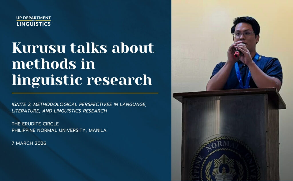 Kurusu talks about methods in linguistic research - Department of ...